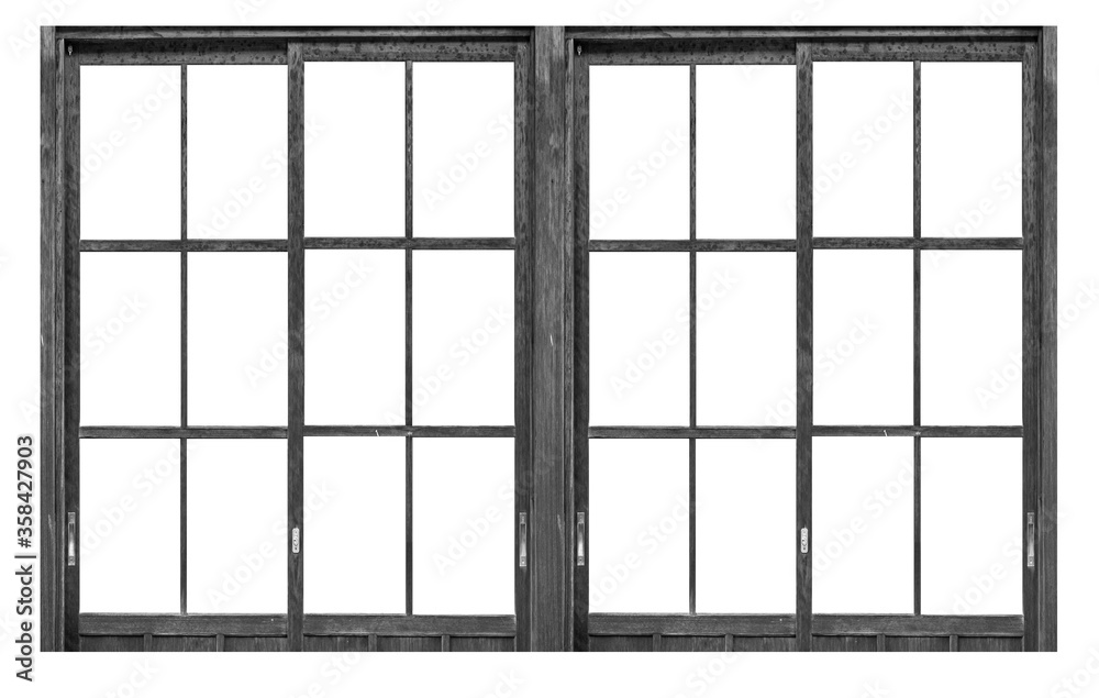 Black wood window frame isolated on white background Stock Photo ...