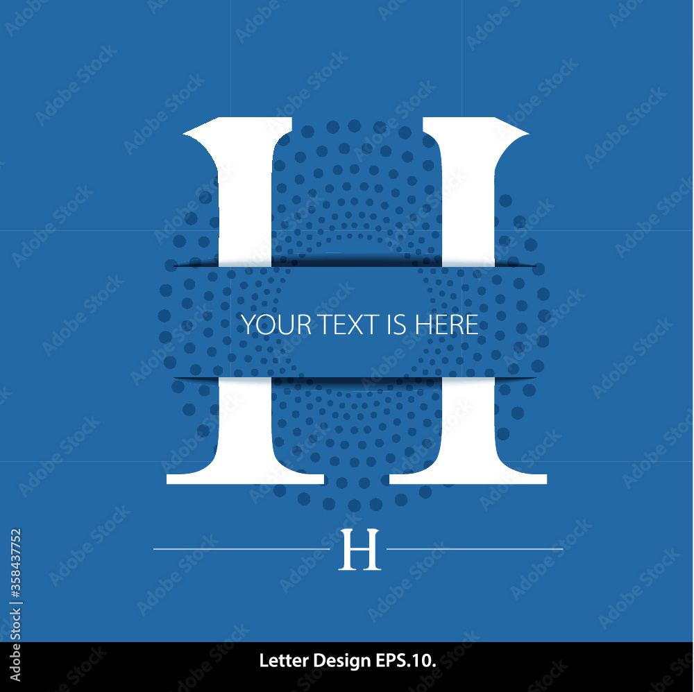 Letter H vector alphabet inserted into the paper cut. ABC concept type ...