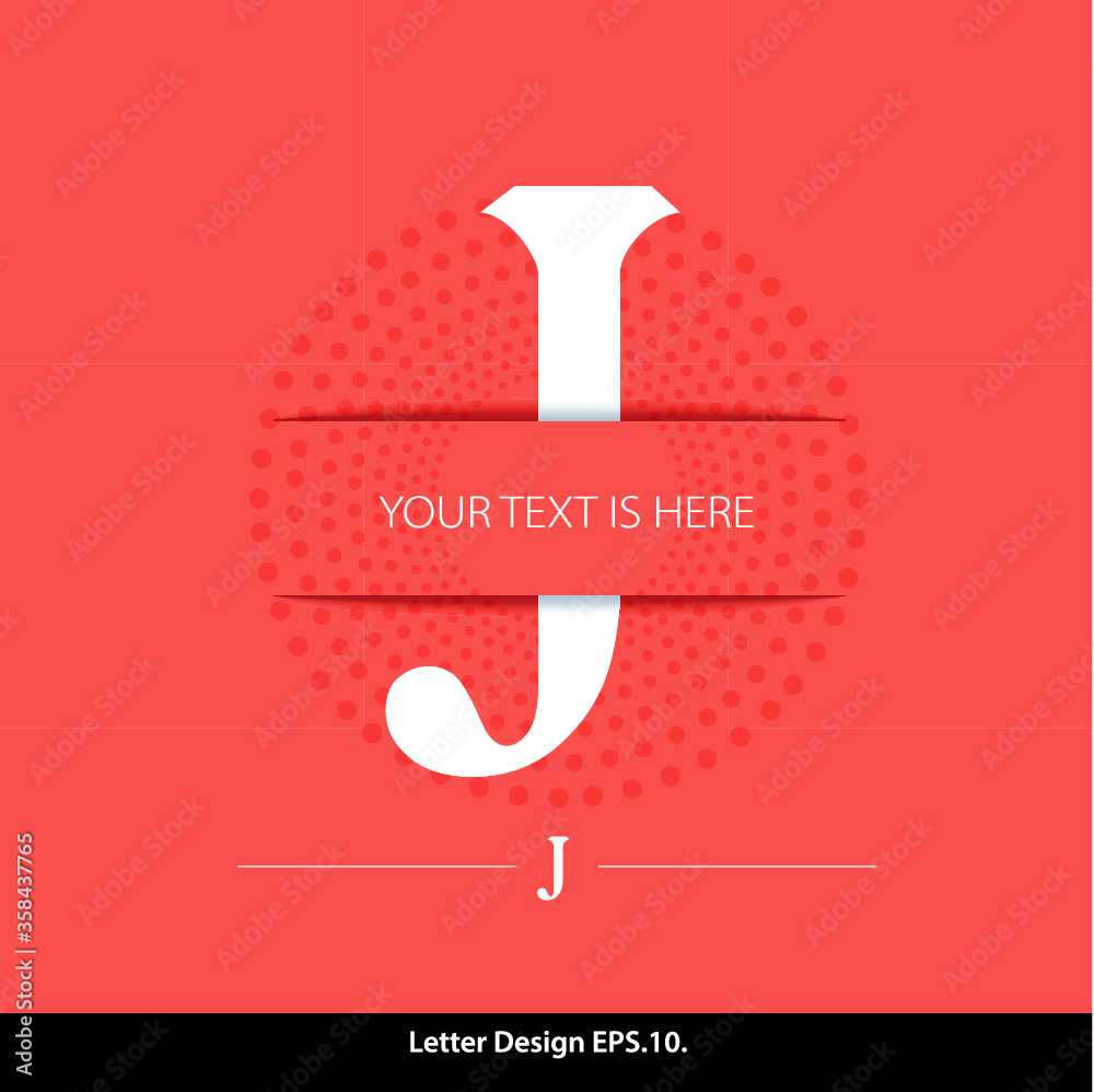 Letter J vector alphabet inserted into the paper cut. ABC concept type ...
