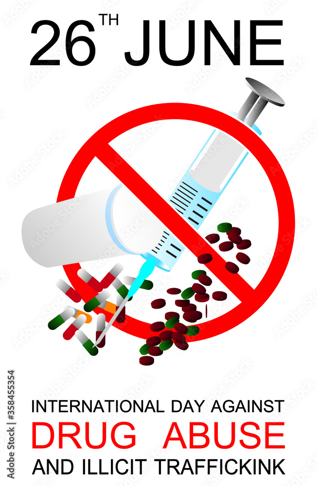 International day against drug abuse and illicit trafficking banner ...