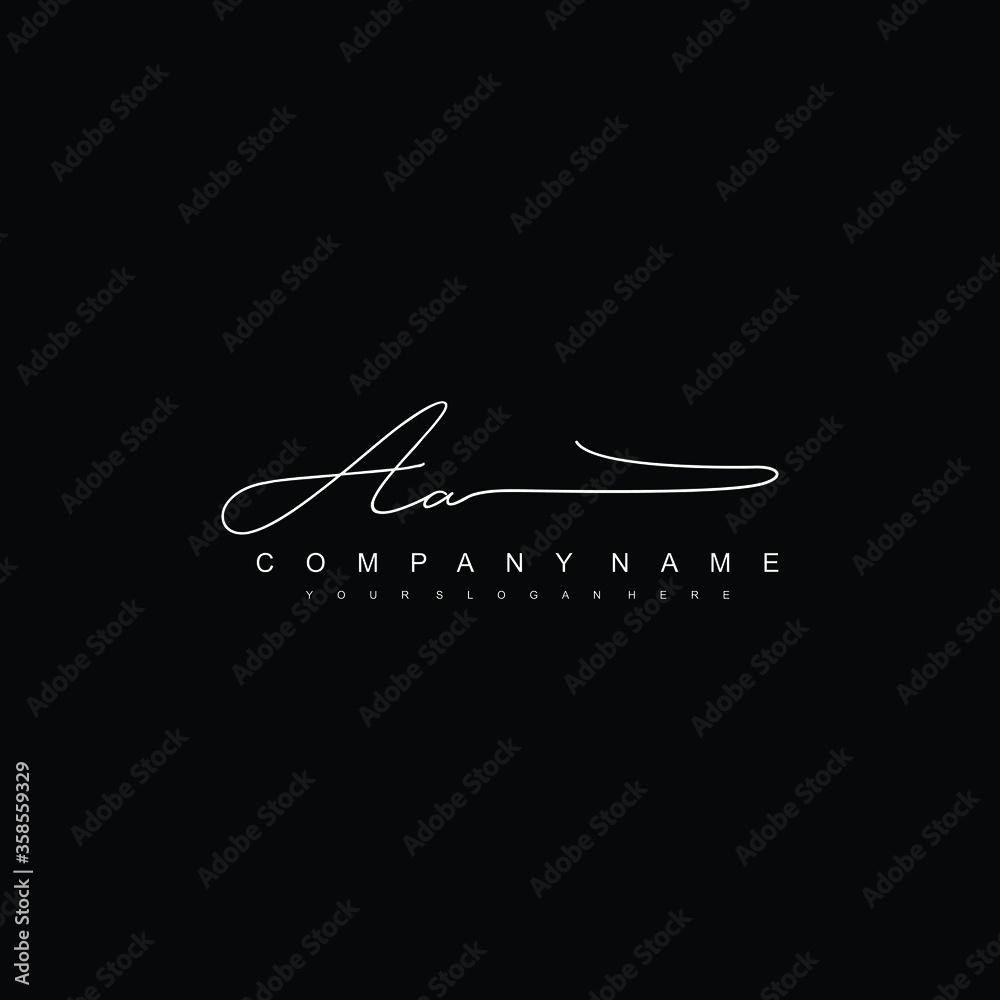 AA initials signature logo. Handwriting logo vector templates. Hand ...
