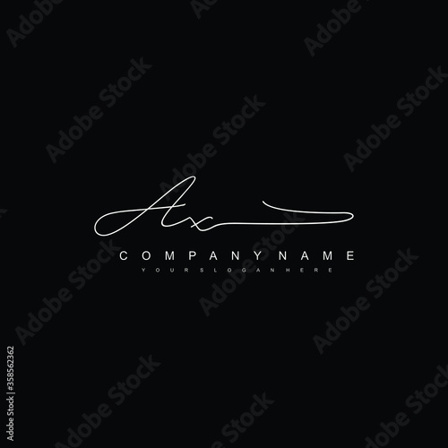 AX initials signature logo. Handwriting logo vector templates. Hand ...