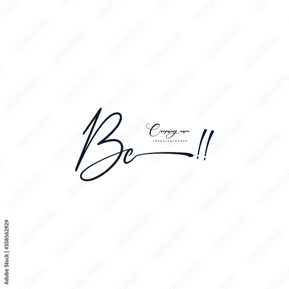 BC initials signature logo. Handwriting logo vector templates. Hand ...