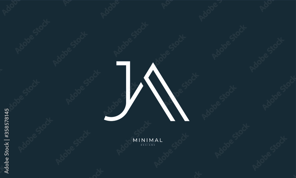 Alphabet letter icon logo JA Stock Vector | Adobe Stock