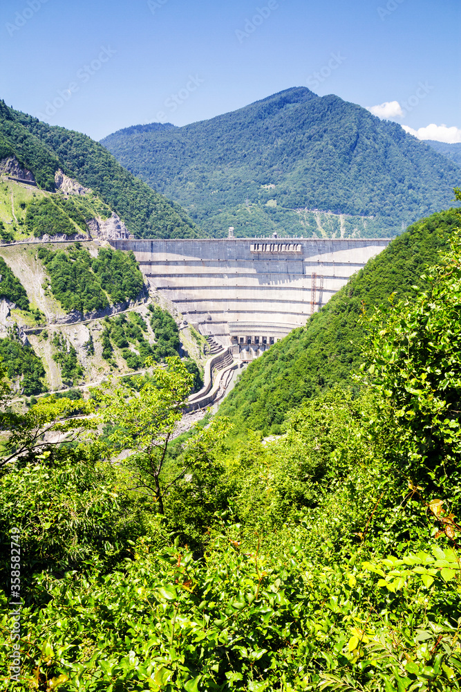 The "Inguri Dam" is a hydroelectric dam on the Inguri River in Georgia ...
