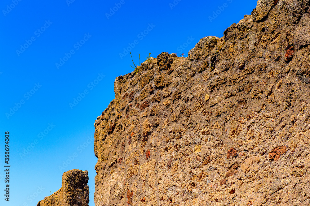 It's Destroyed architecture of Pompeii, an ancient Roman town destroyed ...