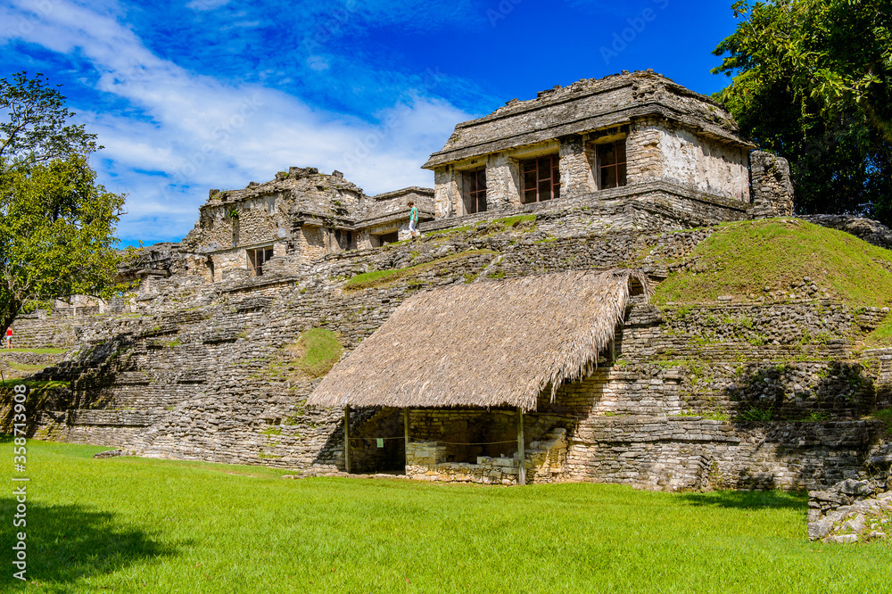 Big temple in Palenque, was a pre-Columbian Maya civilization of ...