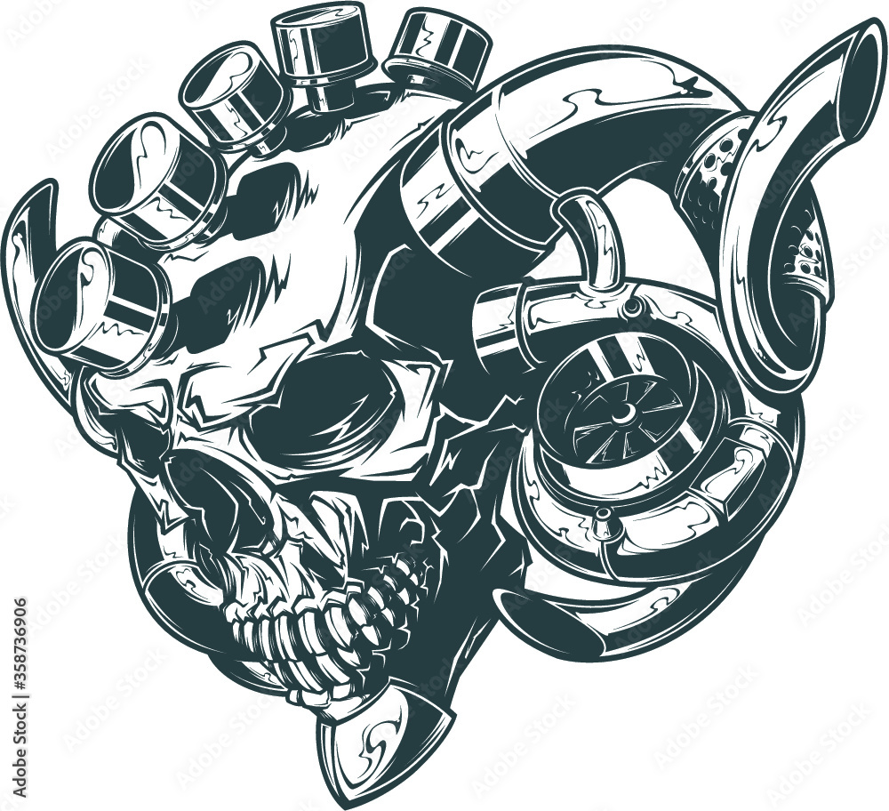 Vector Turbo Skull Stock Vector | Adobe Stock