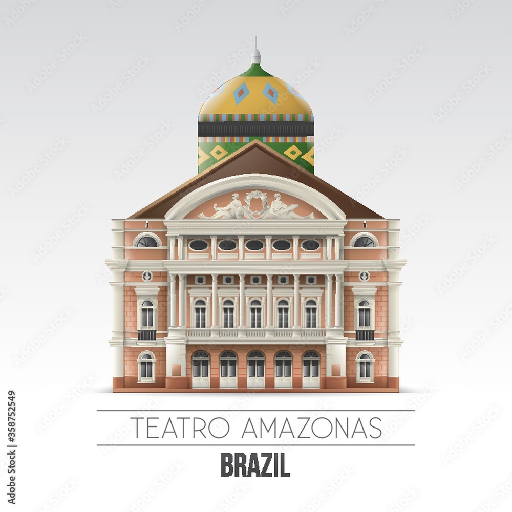 teatro amazonas Stock Vector | Adobe Stock