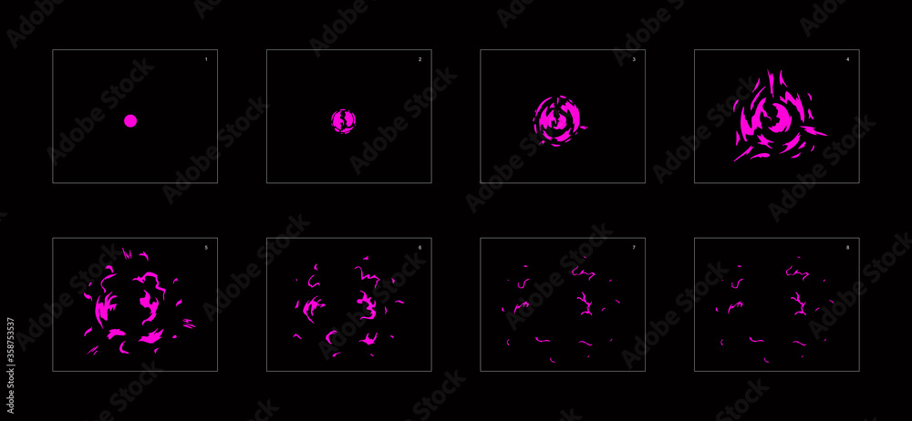 Vector de Stock Poison explosion effect. Explosion Animation effect ...