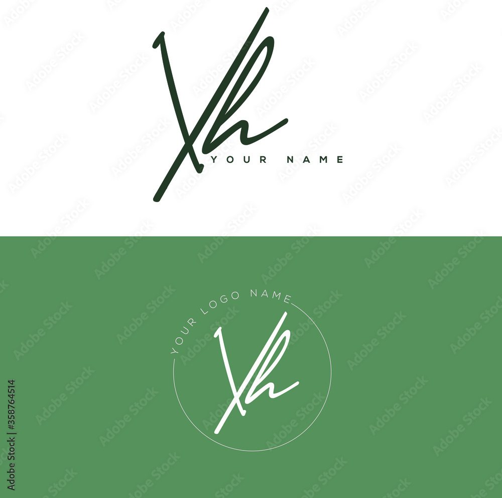 X H X H Initial letter handwriting and signature logo. Stock Vector ...