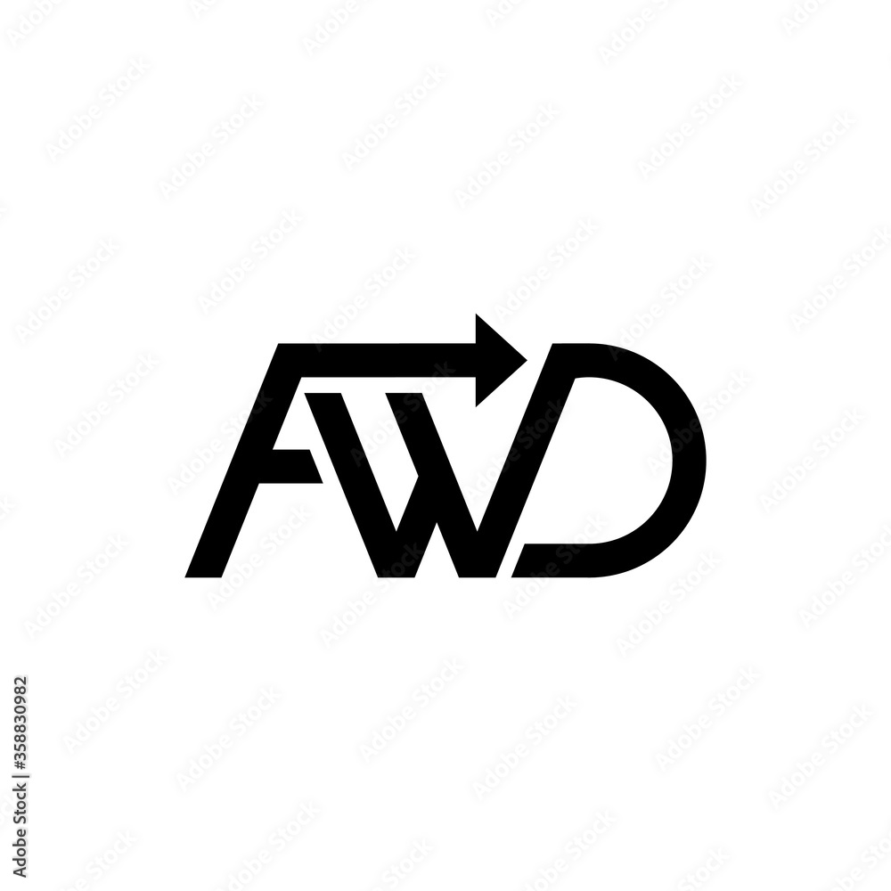 FWD letter with Arrow Forward logo design vector Stock Vector | Adobe Stock