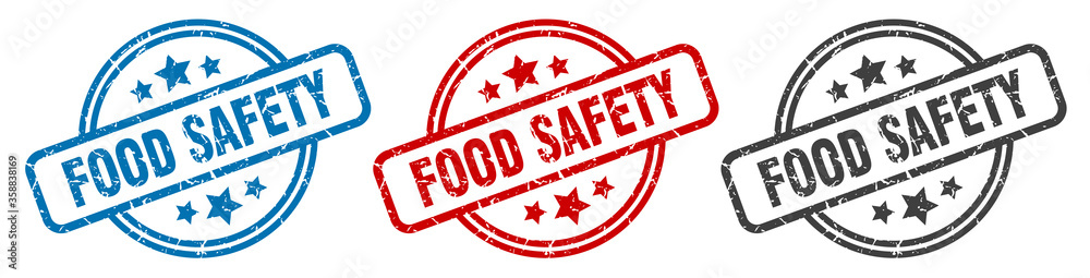 food safety stamp. food safety round isolated sign. food safety label ...