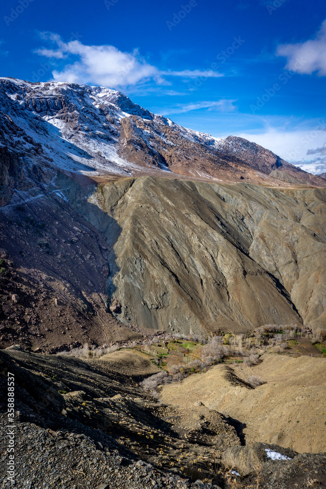Tichka - Mountain road through the Tizi-n-Tichka pass in the Atlas ...