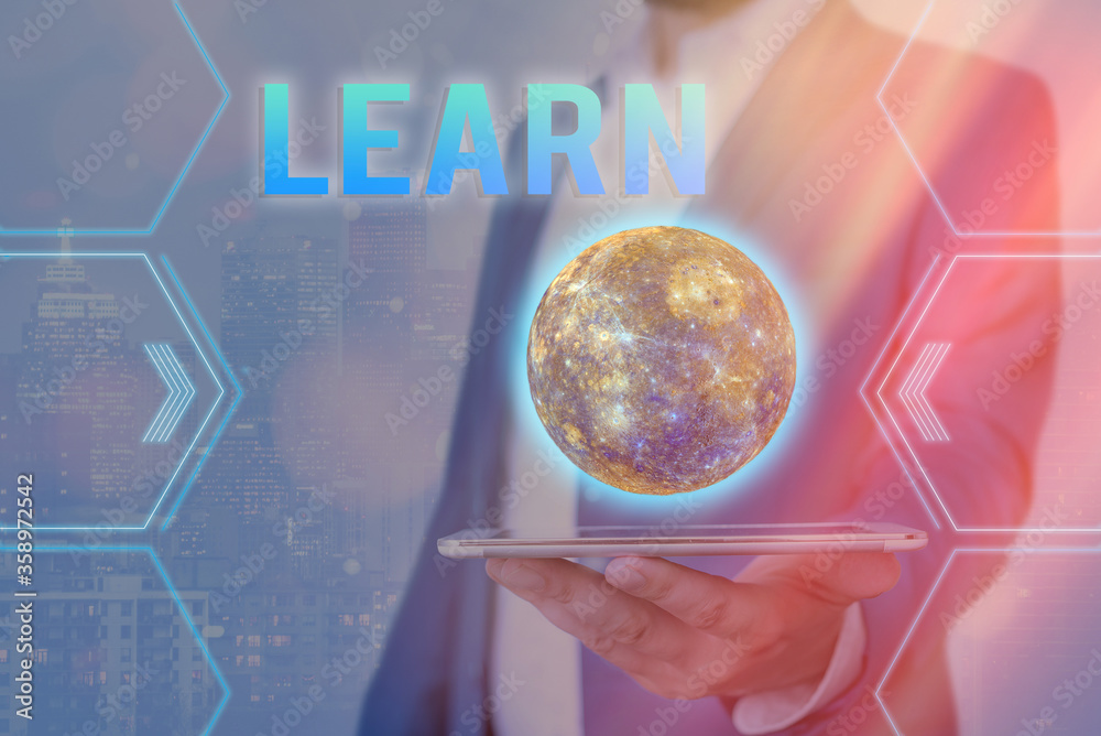 Handwriting text Learn. Conceptual photo process of acquiring new modifying existing knowledge ...