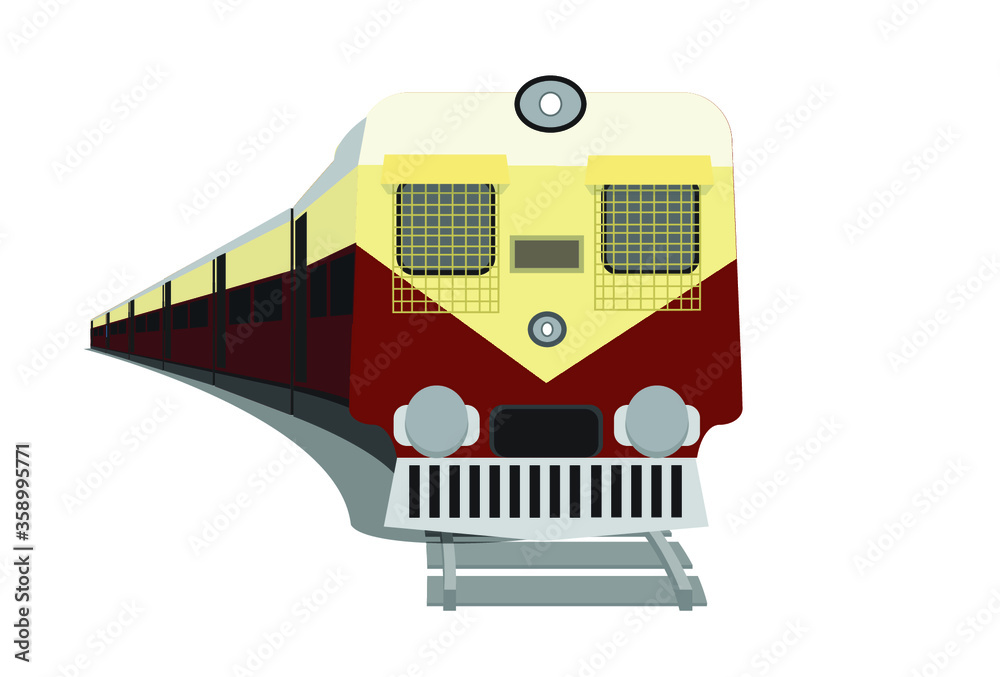 vector illustration of a Mumbai local train Stock Vector | Adobe Stock