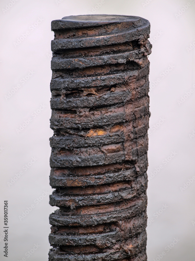 Foto de Stock screw preserved with a thick layer of grease at the slide ...