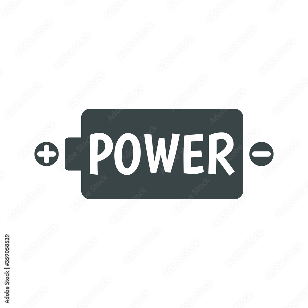 Battery Icon Electrical Power Supply Symbol Isolated Charger Technology ...
