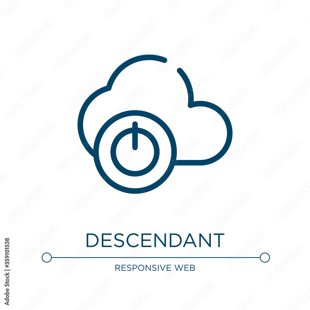 Descendant icon. Linear vector illustration from cloud computing ...