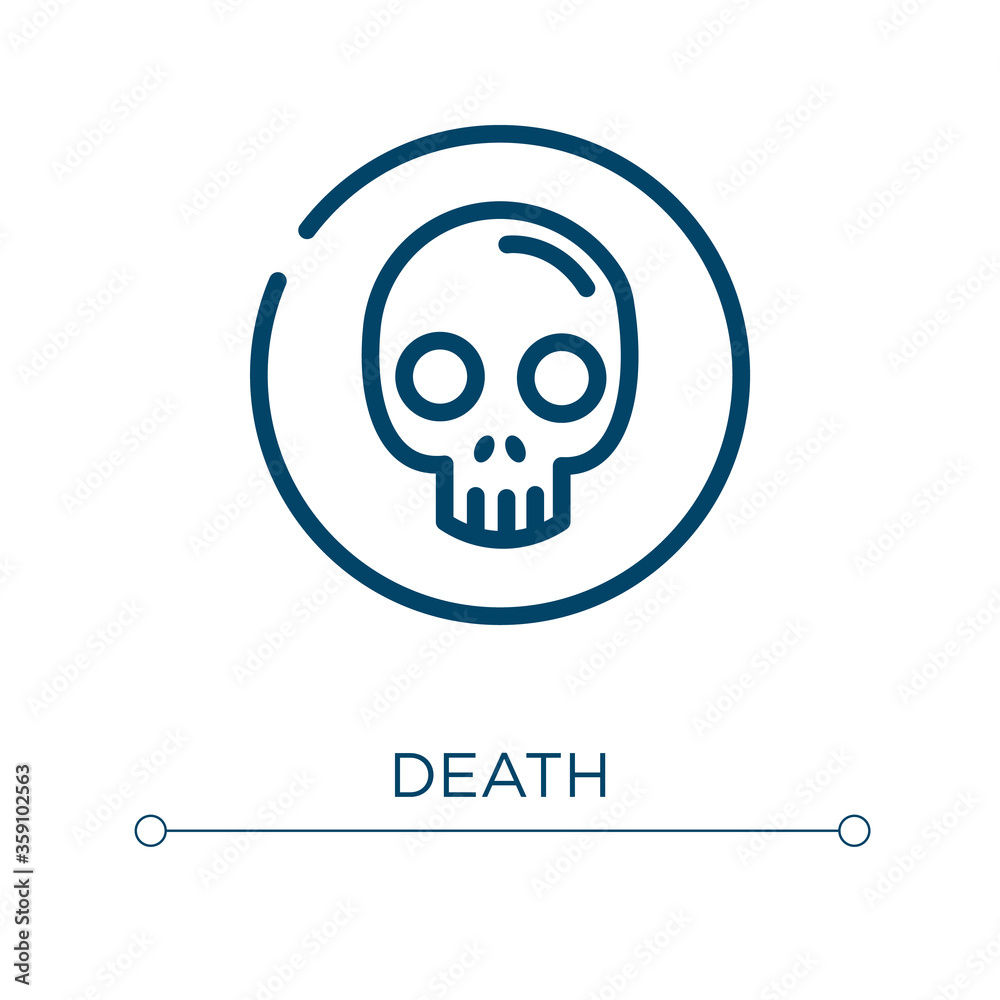 Death icon. Linear vector illustration. Outline death icon vector. Thin ...