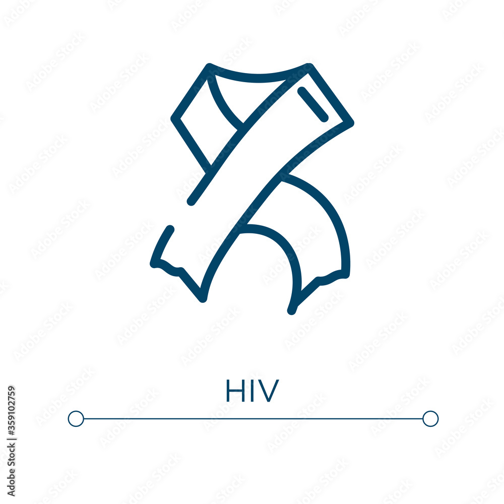 Hiv icon. Linear vector illustration. Outline hiv icon vector. Thin ...