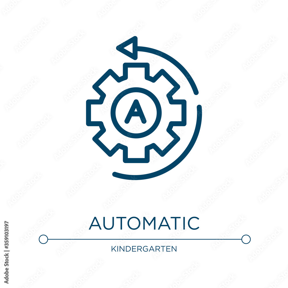 Automatic icon. Linear vector illustration from driving school ...