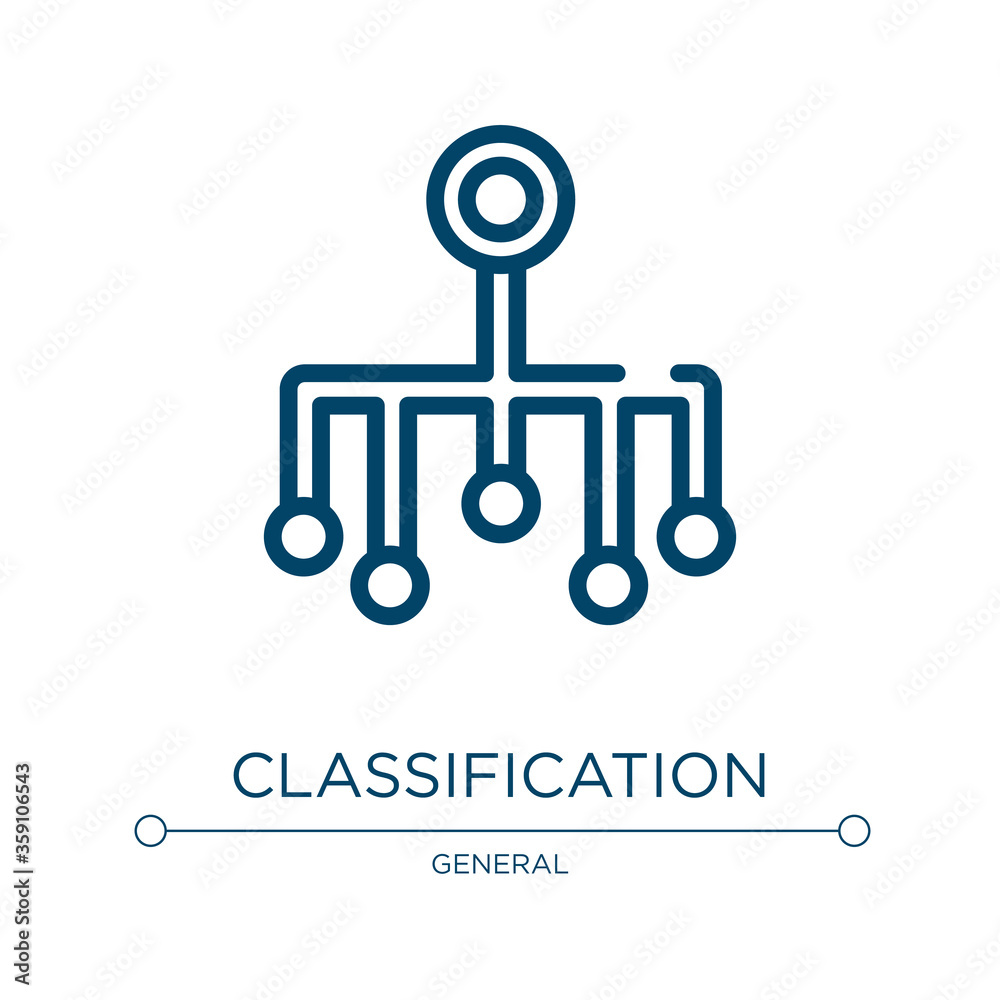 Classification icon. Linear vector illustration from general collection ... Classification icon. Linear vector illustration from general collection ...