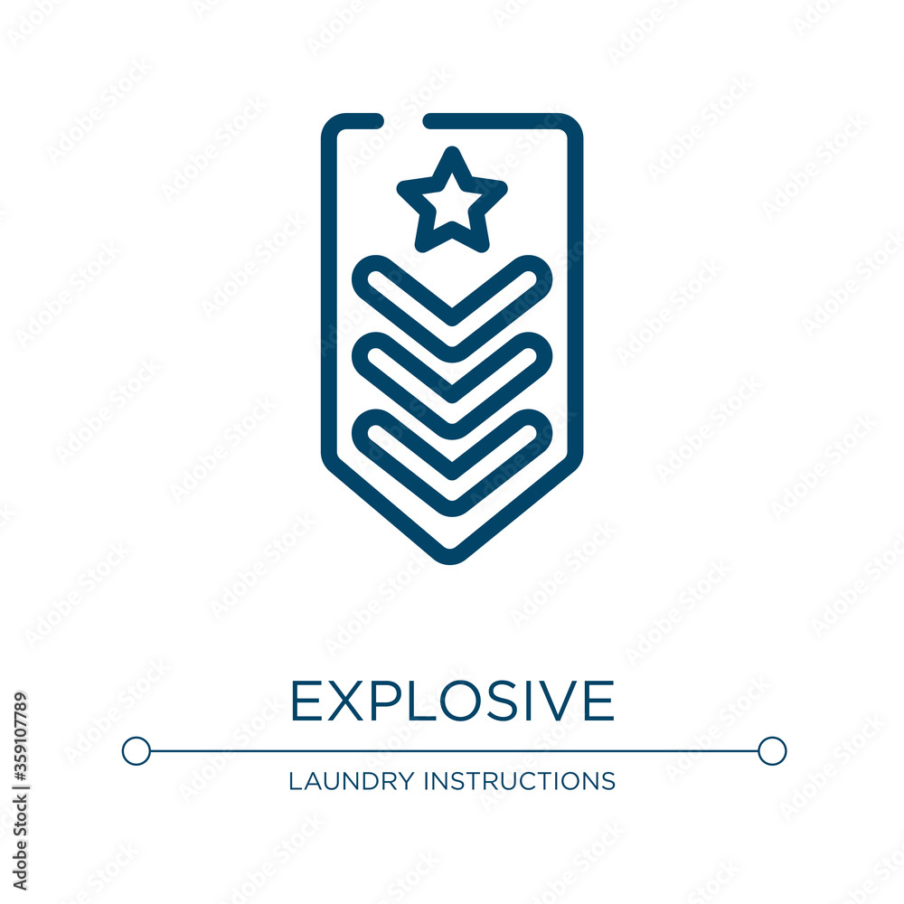 Explosive icon. Linear vector illustration from military badges ...