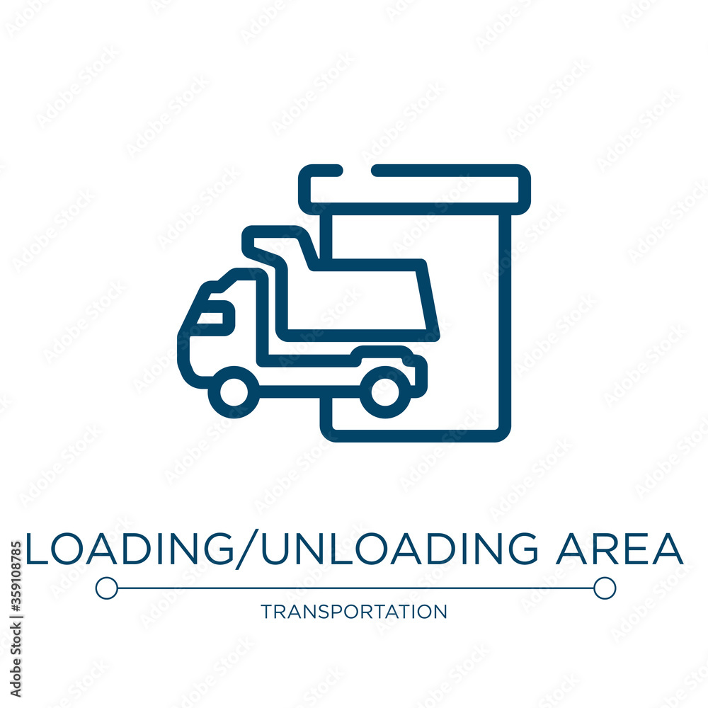 Loading/unloading area icon. Linear vector illustration from ...