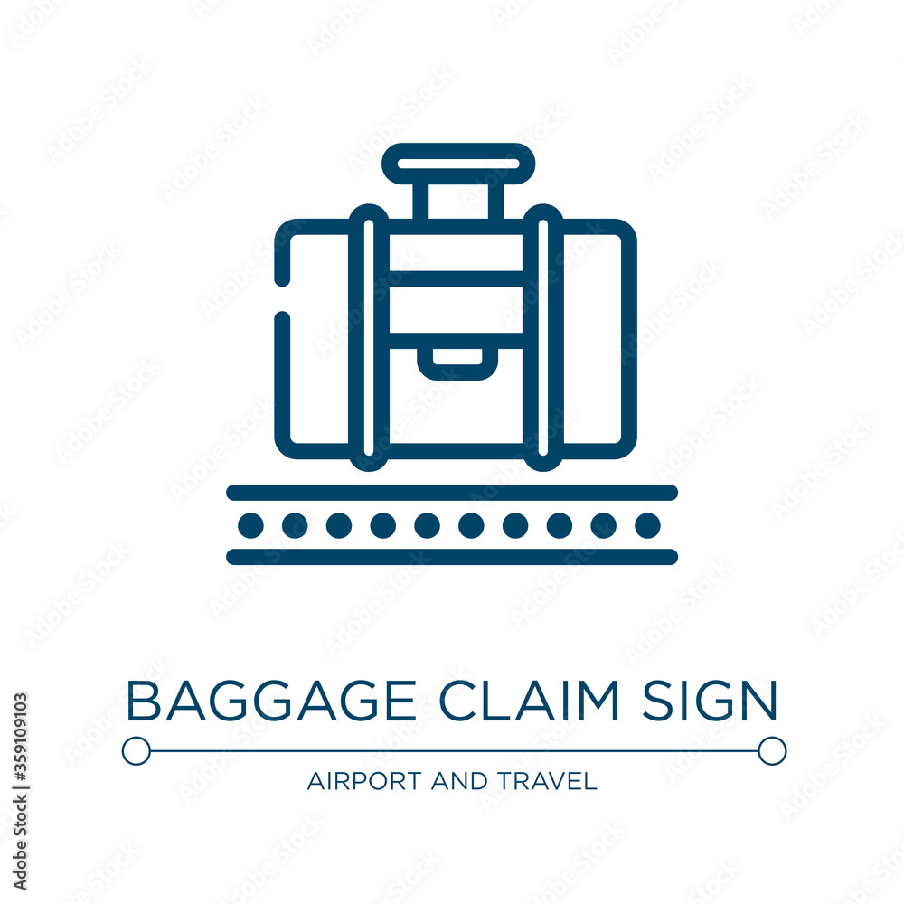 Baggage claim sign icon. Linear vector illustration from airport and ...
