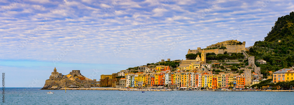 It's Panoramic view of Porto Venere, Italy. Porto Venere and the ...