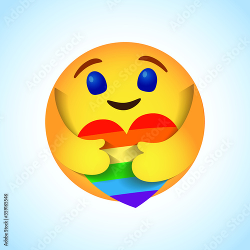 Lgbt Community Symbol Emoji Emoticon Vector Round Yellow Cartoon