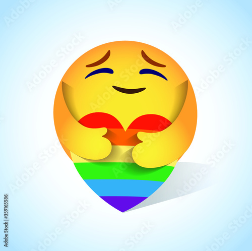 LGBT community symbol. Emoji, Emoticon vector, Round Yellow cartoon ...