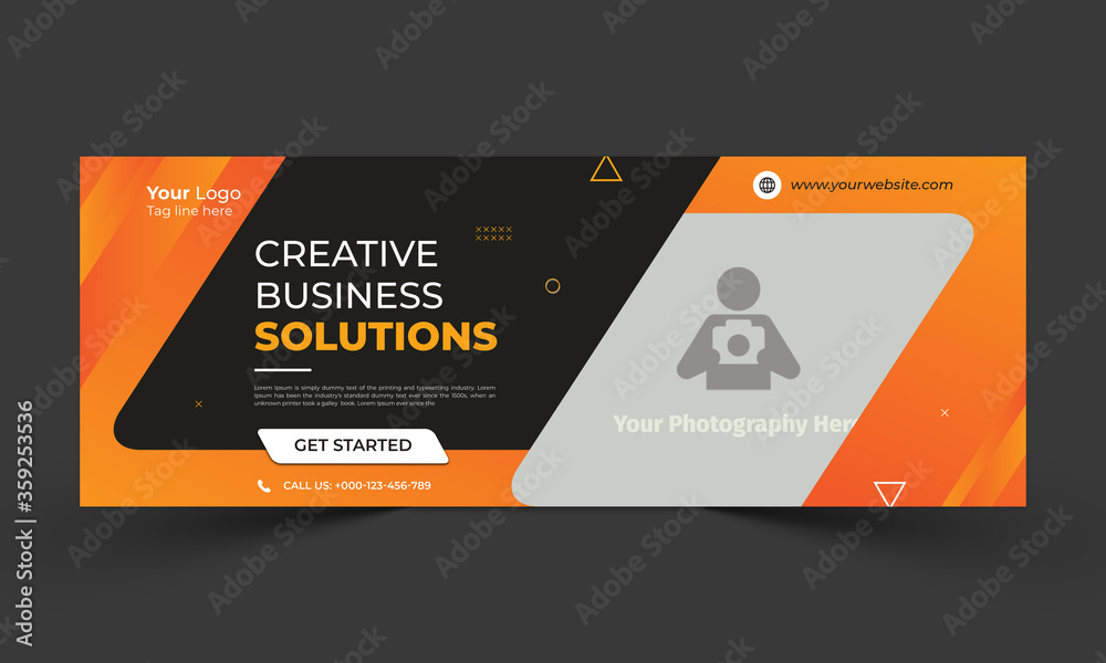 Creative business solution facebook cover template Stock Vector | Adobe ...