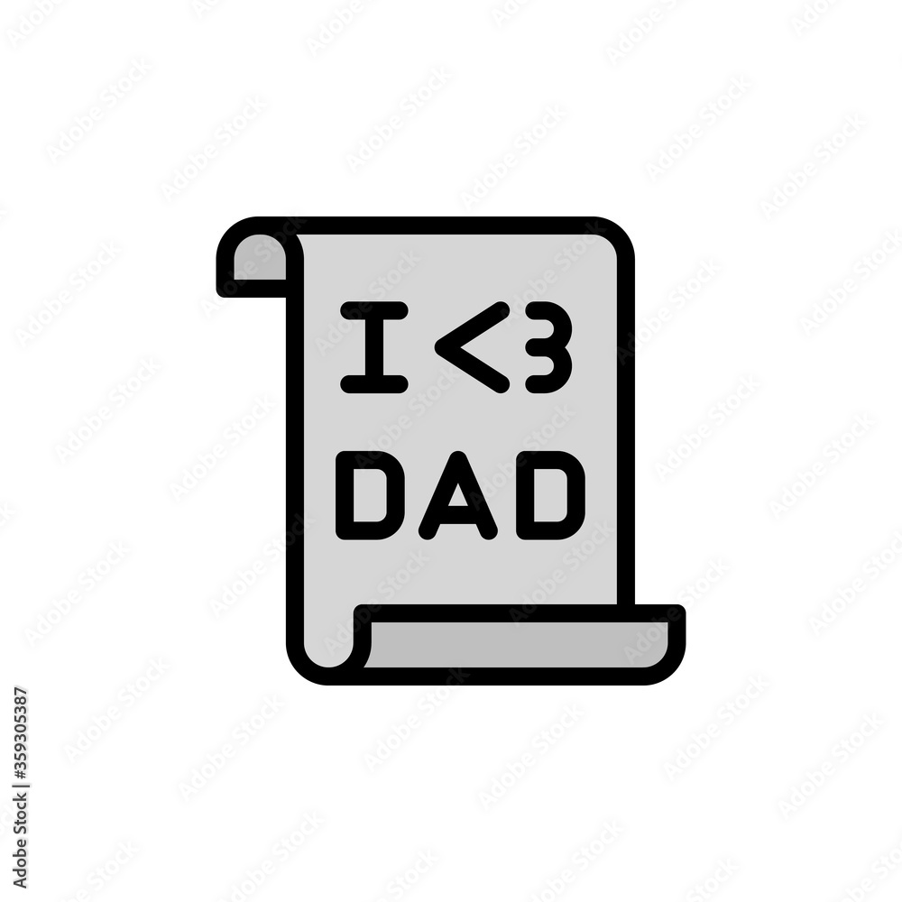 Letter, I love DAD icon. Simple color with outline vector elements of ...