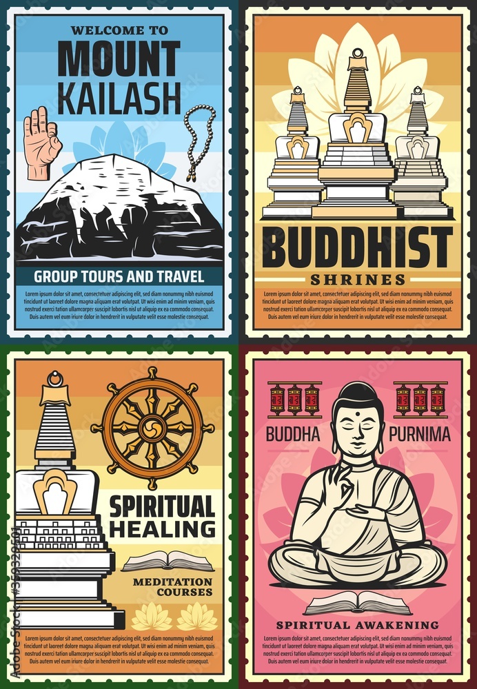 Buddhism religion posters, Buddhist temples and meditation, zen yoga ...