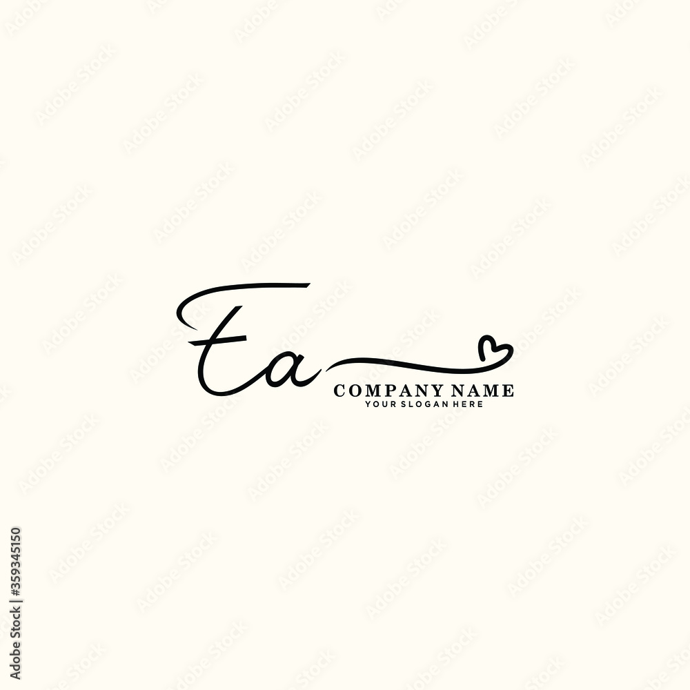 EA initials signature logo. Handwriting logo vector templates. Hand ...