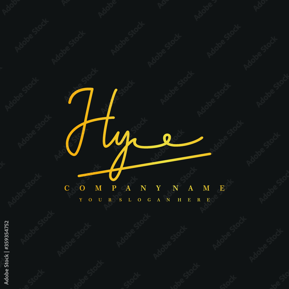 HY initials signature logo. Handwriting logo vector templates. Hand ...