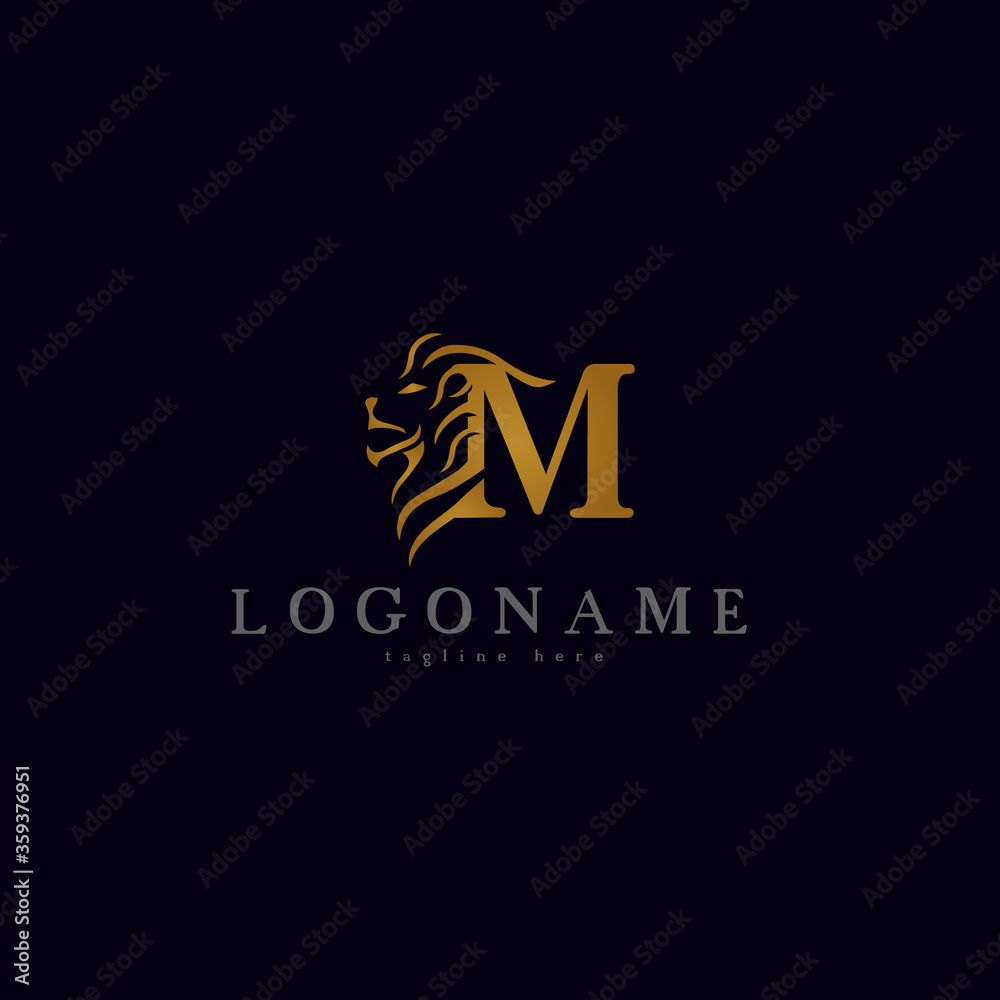 Letter M lion logo template - Eps 10 Stock Vector | Adobe Stock