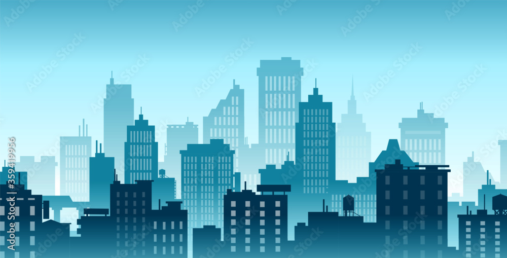 Vector of a cityscape background in the downtown Stock Vector | Adobe Stock