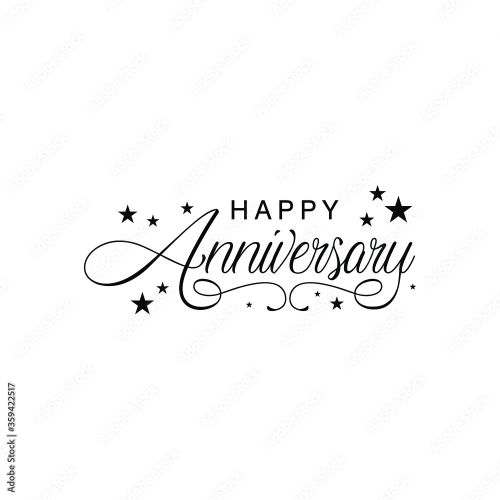 Vector illustration. Happy Anniversary Typography Vector Design for ...