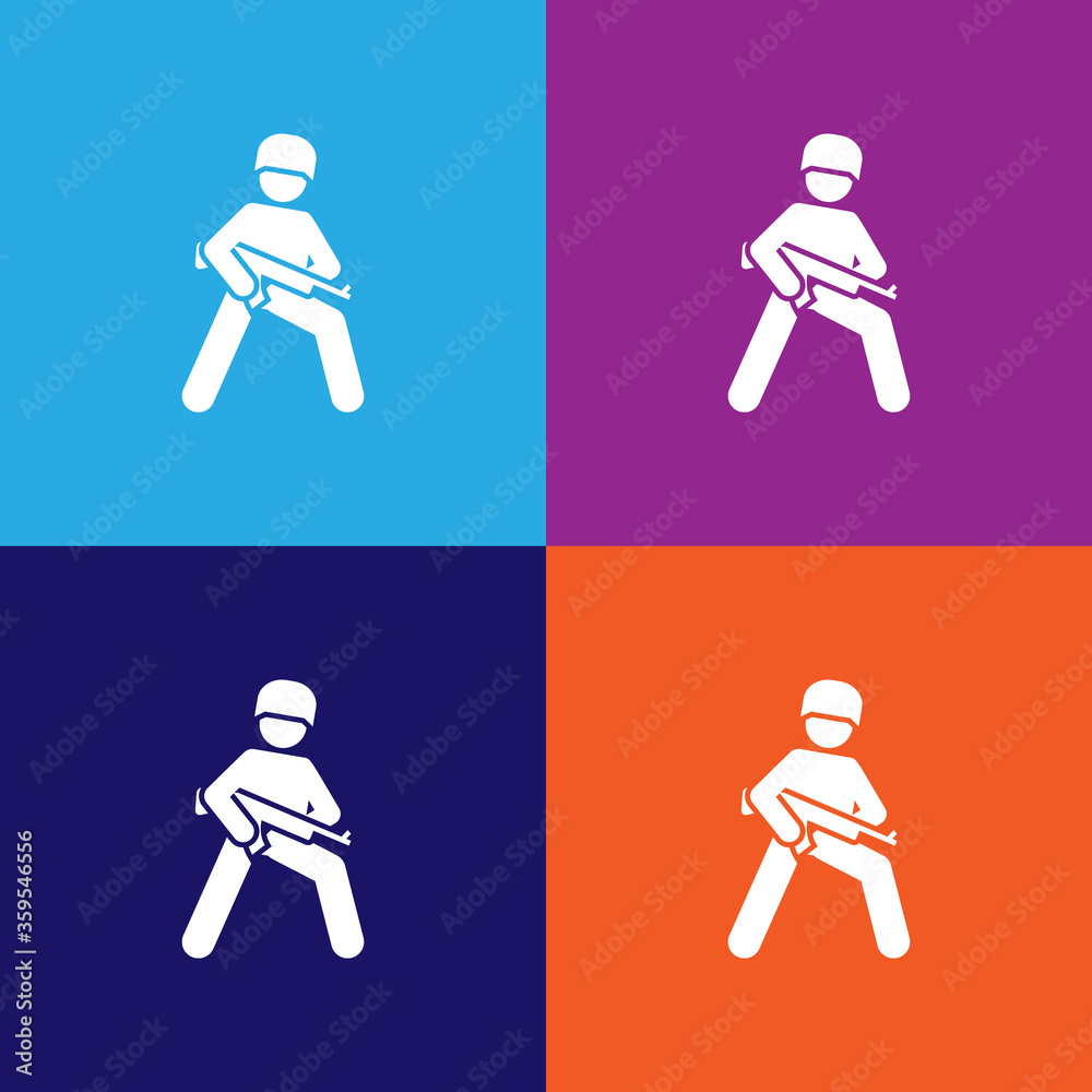 military, action, man, guns shotgun pictogram icon. Signs and symbols ...