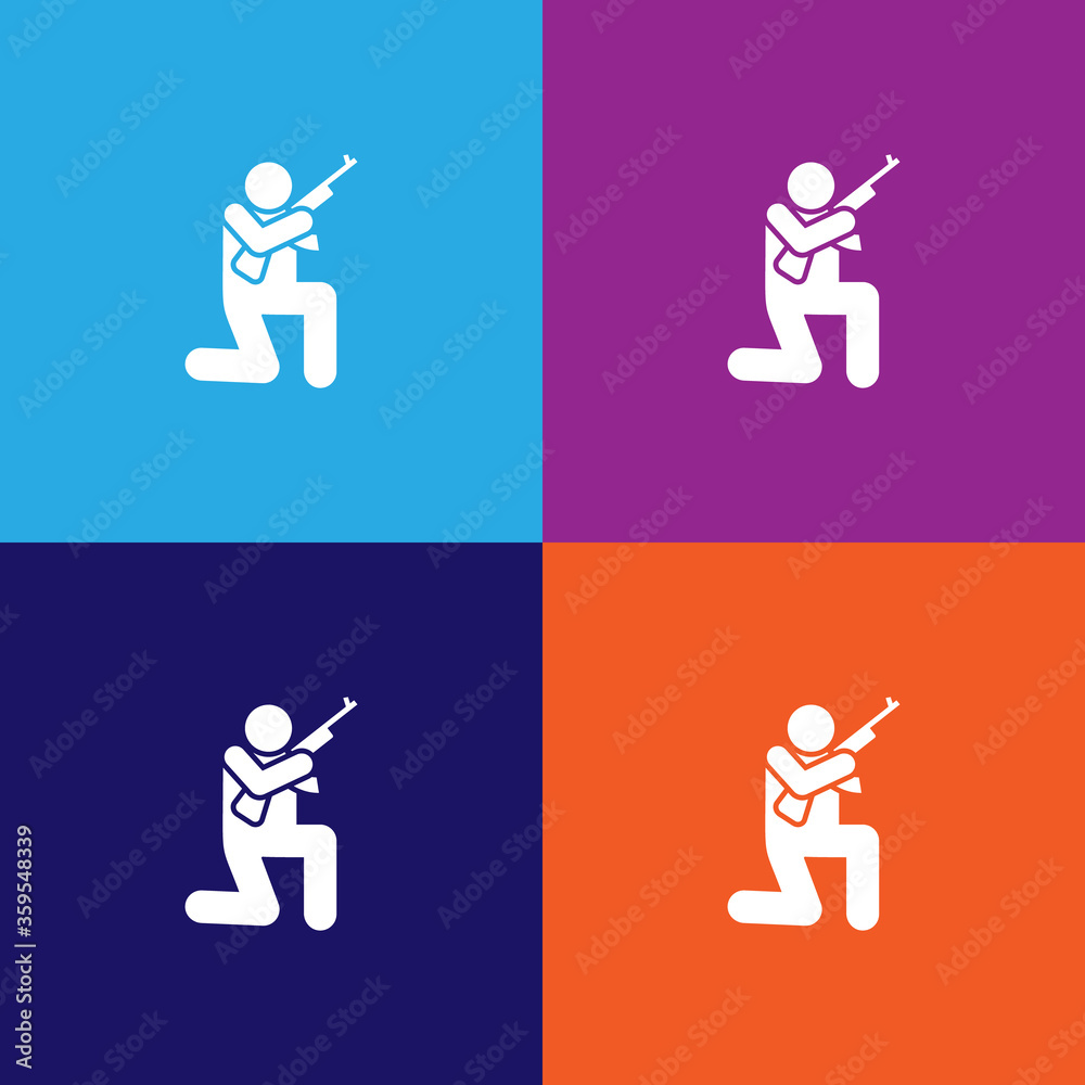 war, action, soldier, gun man pictogram icon. Signs and symbols can be ...