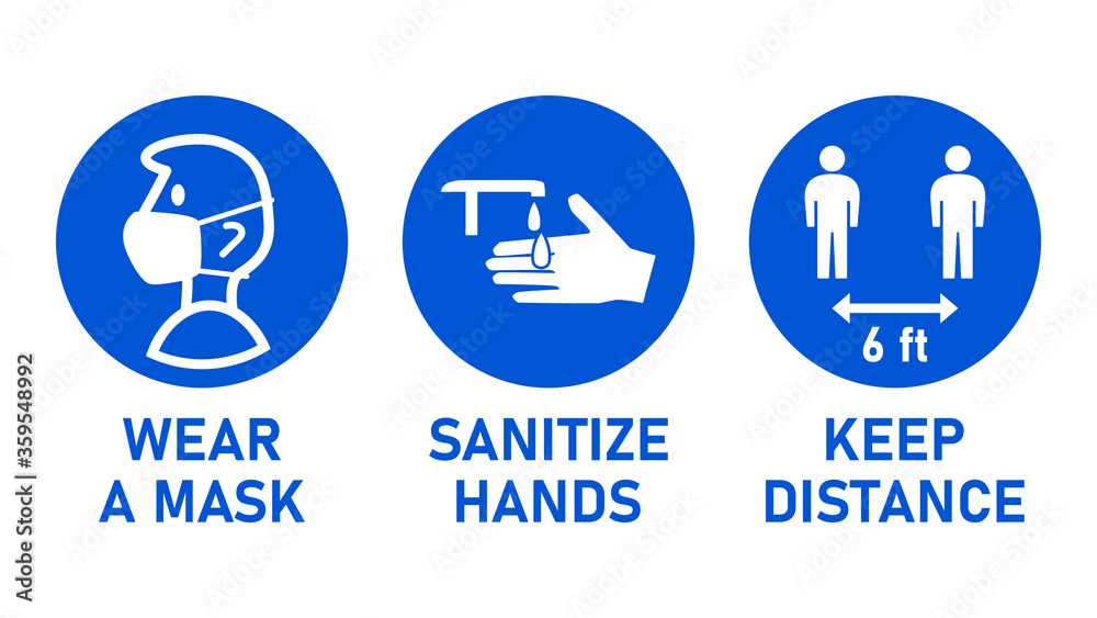 Round Instruction Signs with Basic Set of Measures against the Spread ...