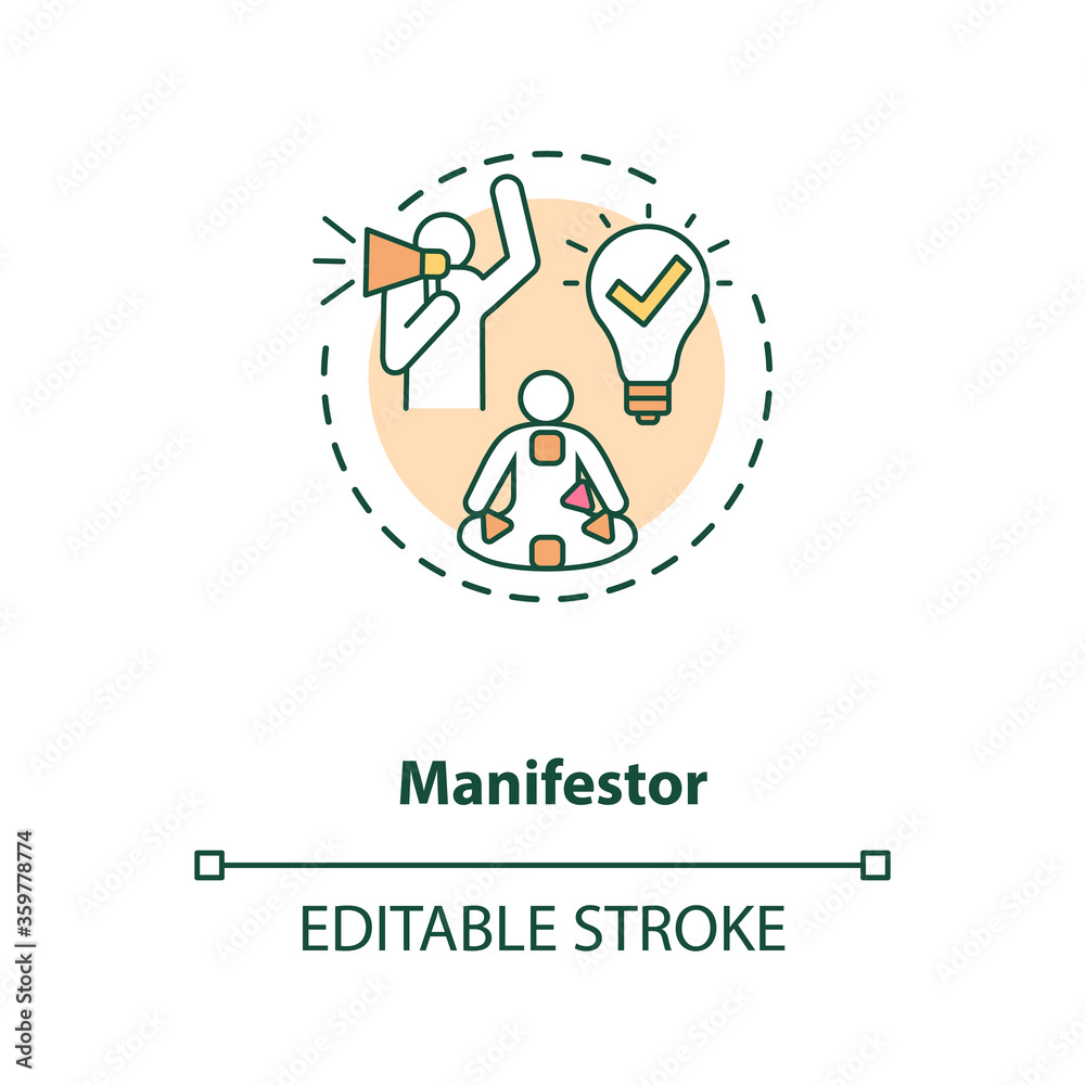 Manifestor concept icon. Rally to action. Astrological body graph with ...