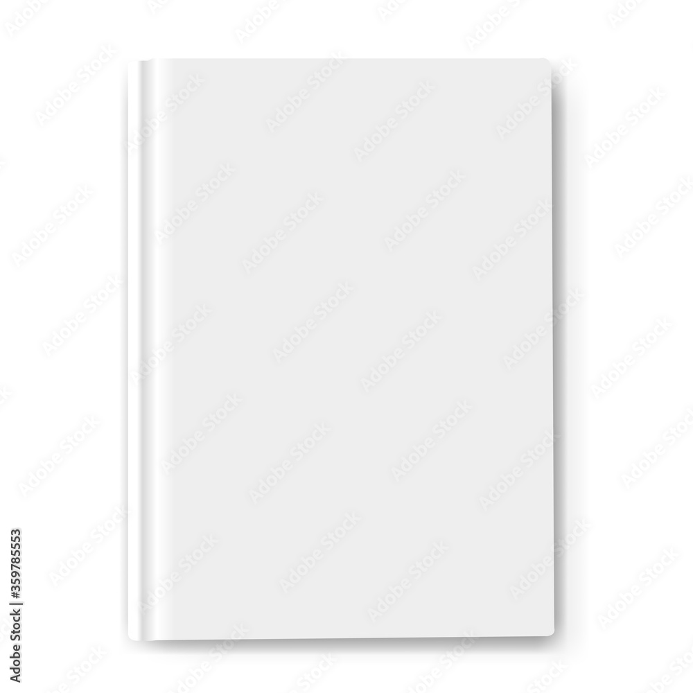 White Book Template Mockup Isolated White Background With Gradient Mesh ...