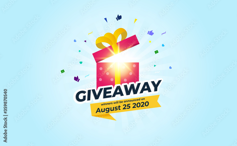 Giveaway Banner Template Design For Social Media Post. Gift Offer ...