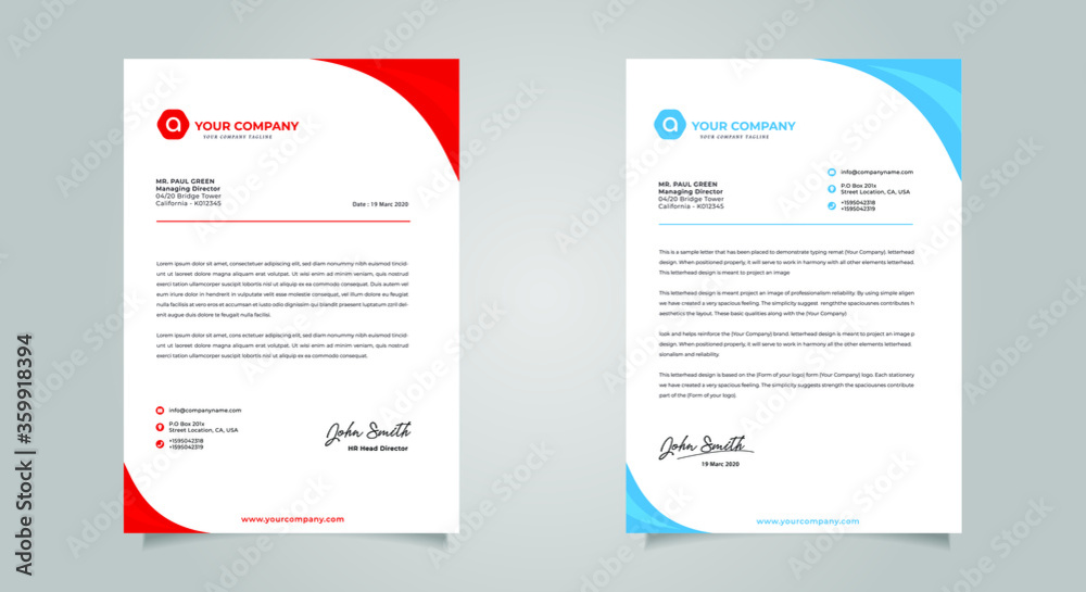 Abstract Letterhead Design Modern Business Letterhead Design Template ...