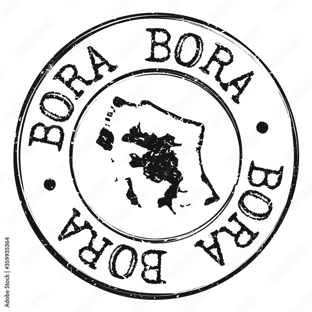 Bora Bora French Polynesia Stamp Postal. Map Silhouette Seal. Passport ...