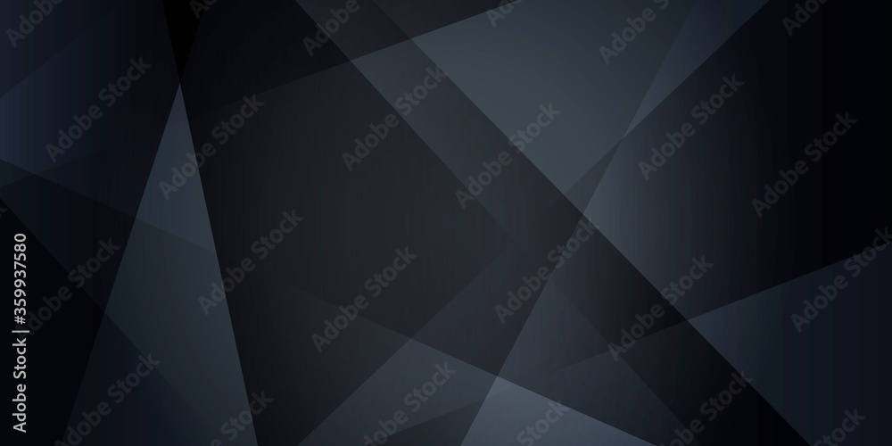 Modern dark black abstract polygonal presentation background. Vector ...